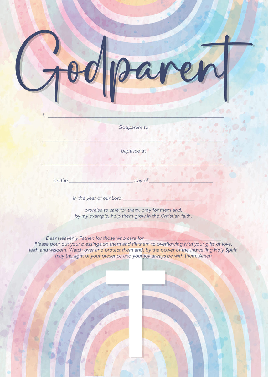 Godparent Certificate - Cross with Rainbow – Kevin Mayhew